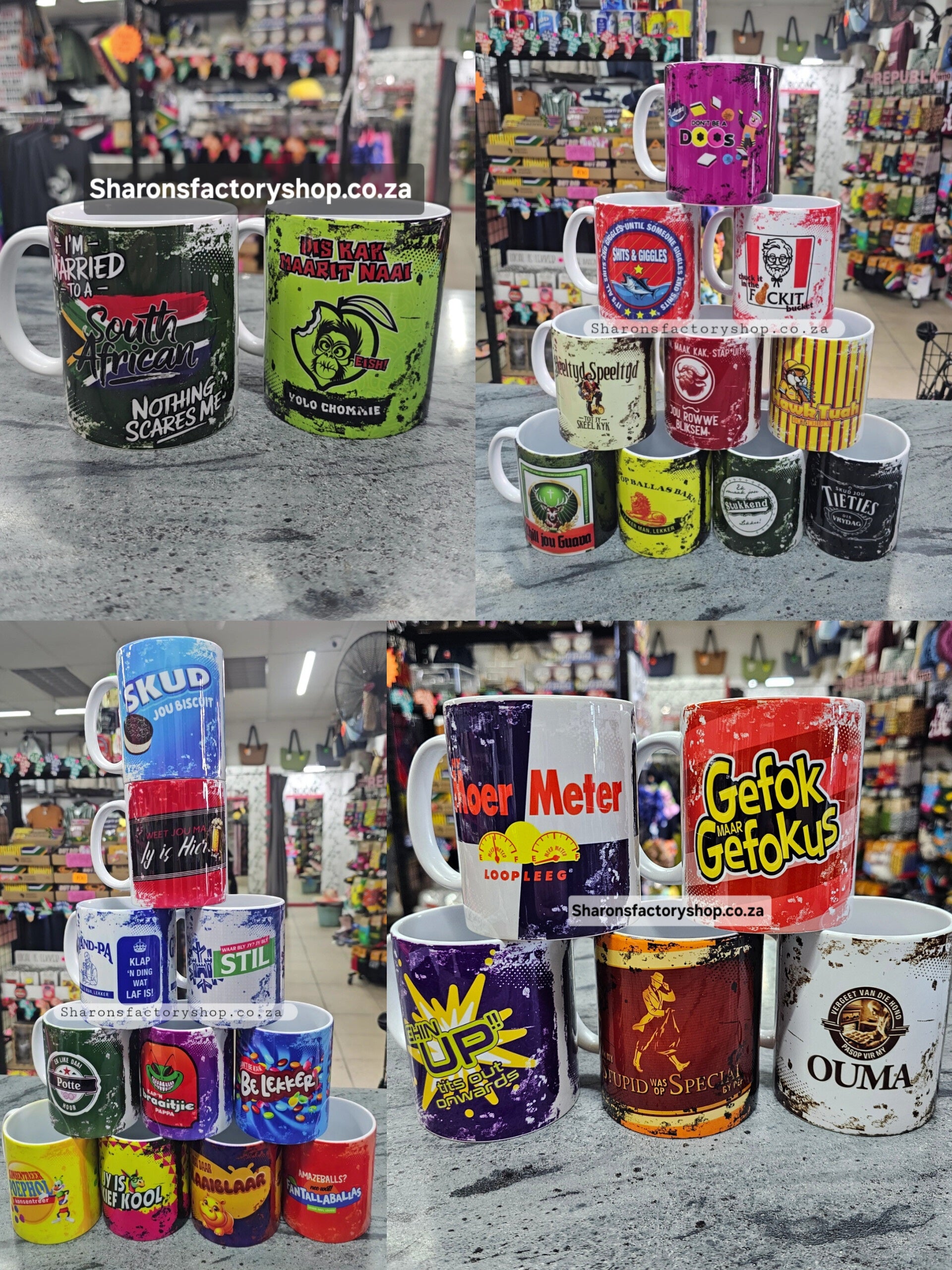 Cheeky Spaza Novelty Mugs – Sharon's Factory Shop